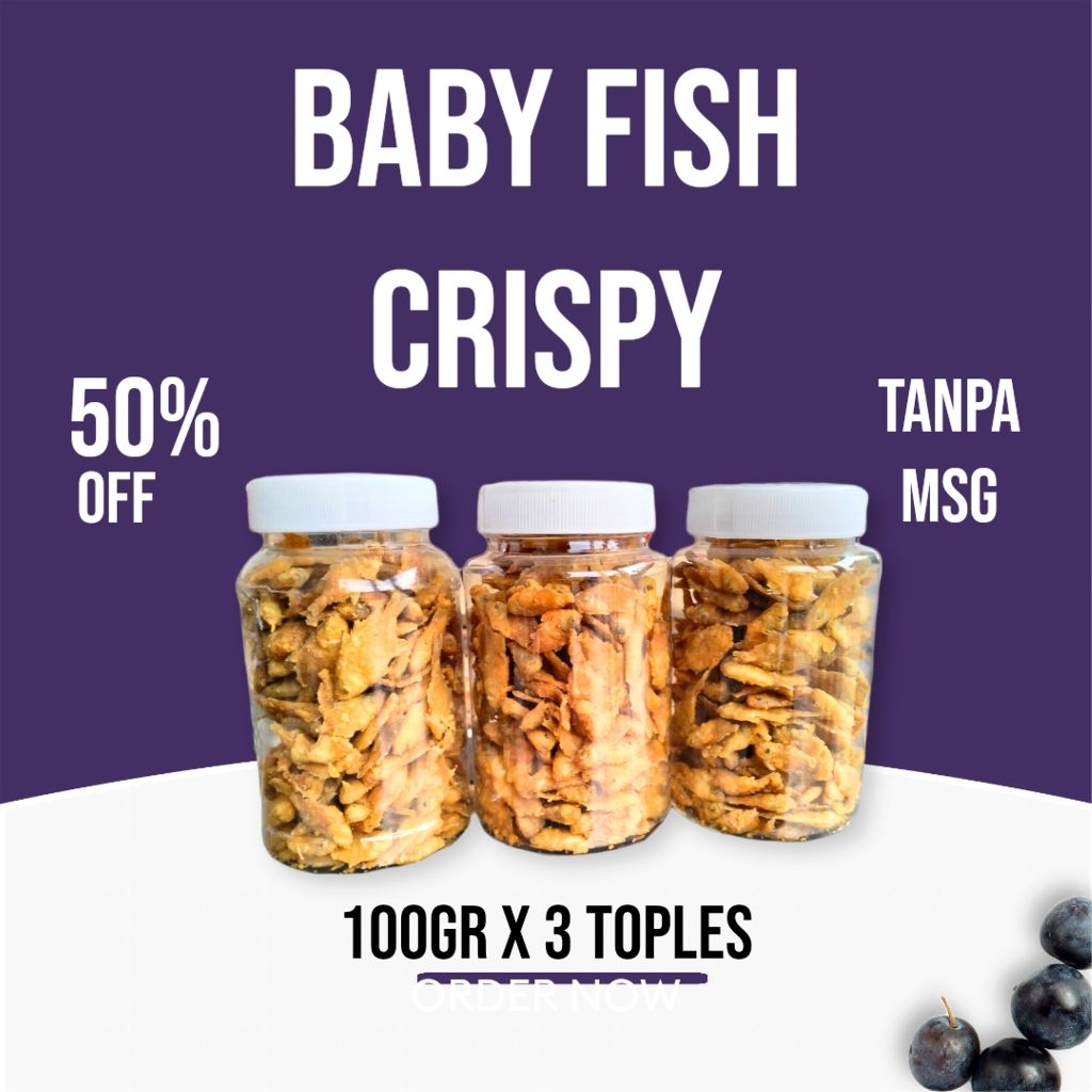 Jual Baby Fish Crispy 100gr X 3 Toples | Shopee Indonesia