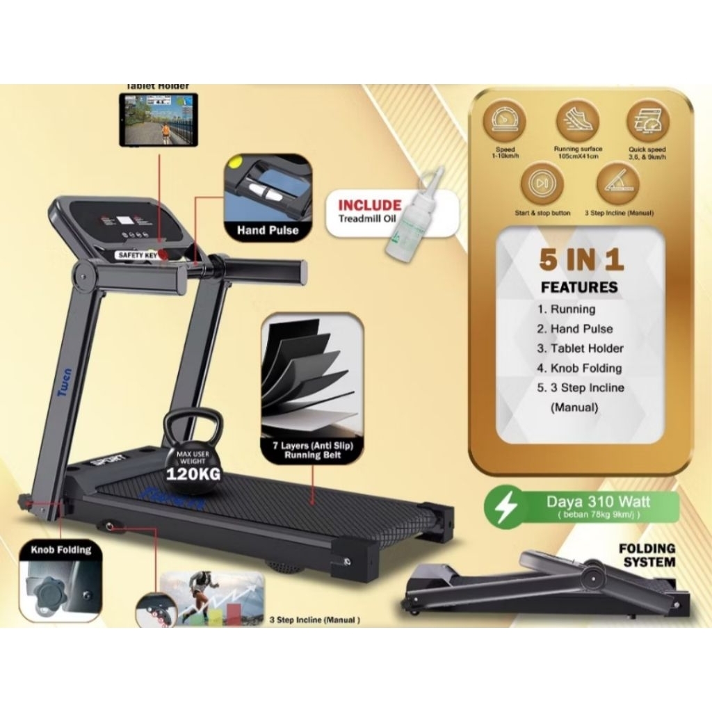 Jual Treadmill Motor Elektrik Seken Bekas Kondisi 90% Like New | Shopee ...