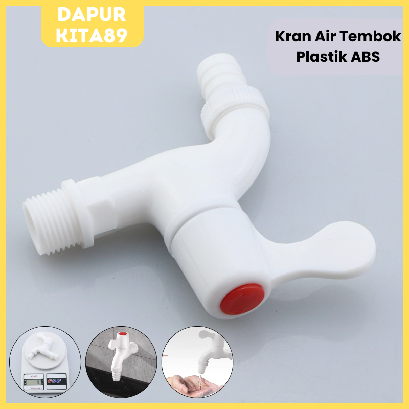 Jual DK89 Kran Air Tembok Plastik ABS Kran Engkol Taman Putih ...
