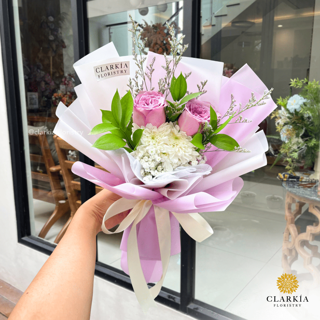 Jual Fresh Petite Bouquet Clarkia | Buket Bunga Rose Aster | Hadiah ...