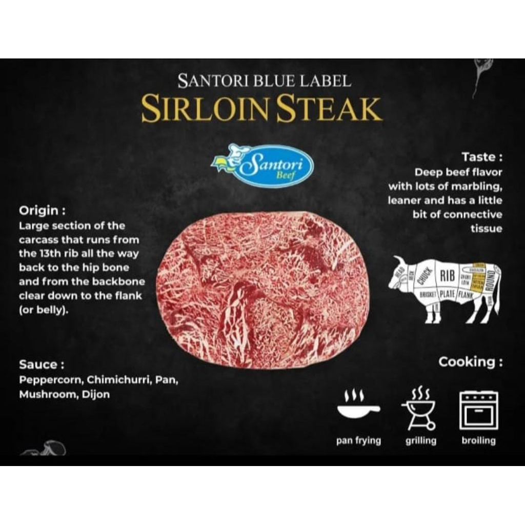 Jual Santori Blue Label Sirloin Wagyu Steak | Shopee Indonesia