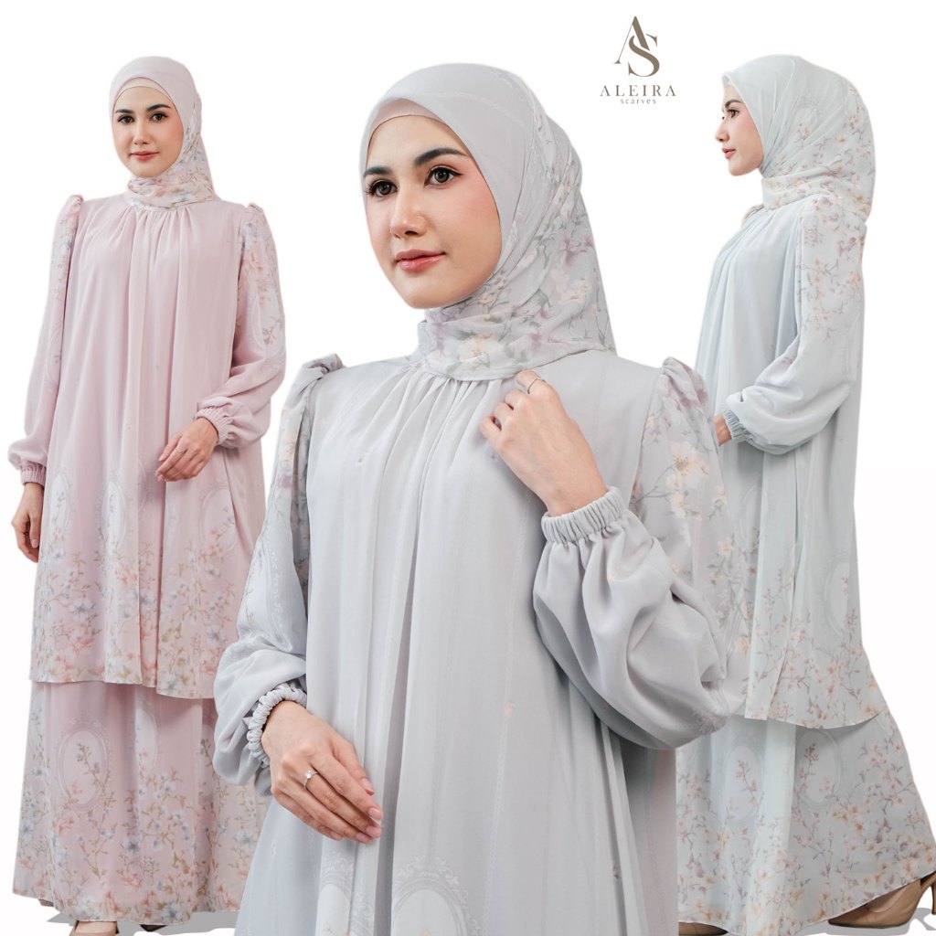 Jual ALEIRASCARVES - Alaia One Set Dress Rok Hijab Wanita Muslim Ceruty Armany Babydoll Motif ...