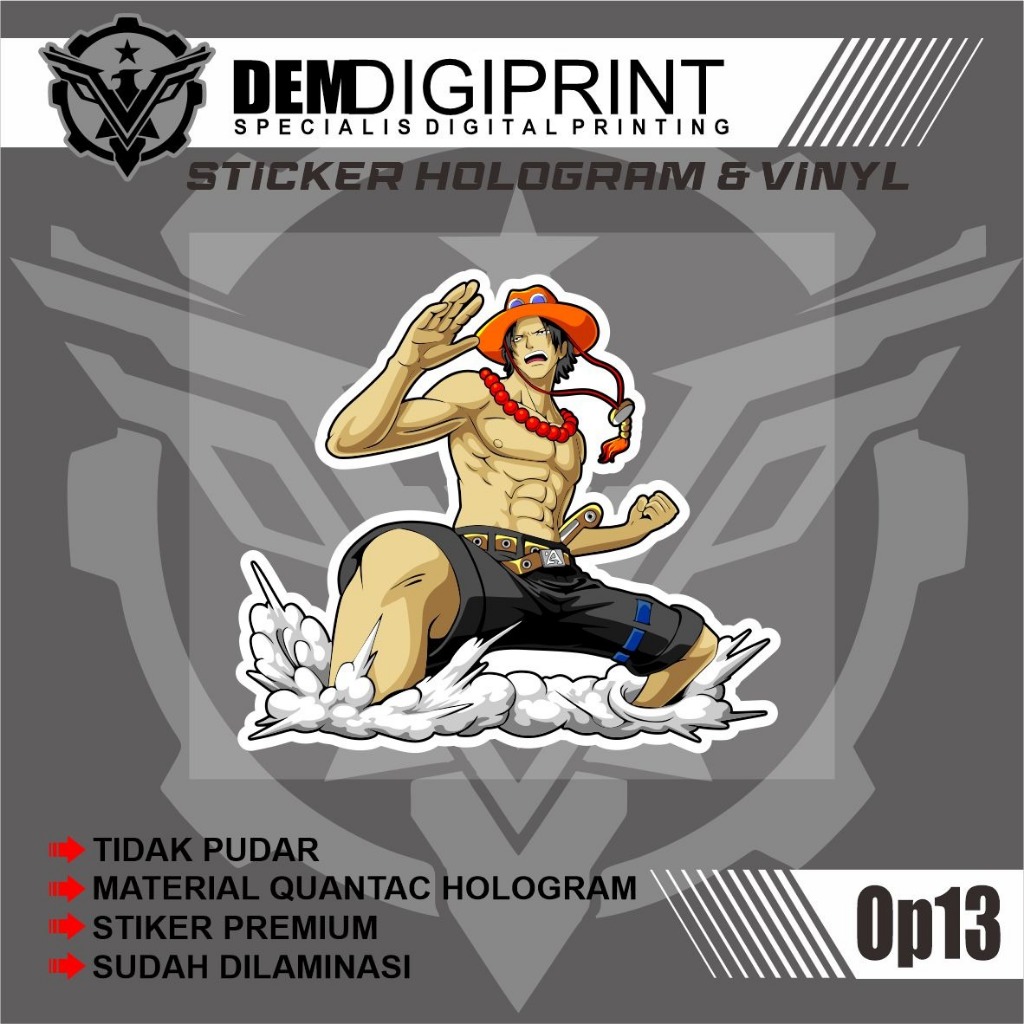 Jual Portgas d Ace karakter one piece 10cm,stiker printing hologram dan ...
