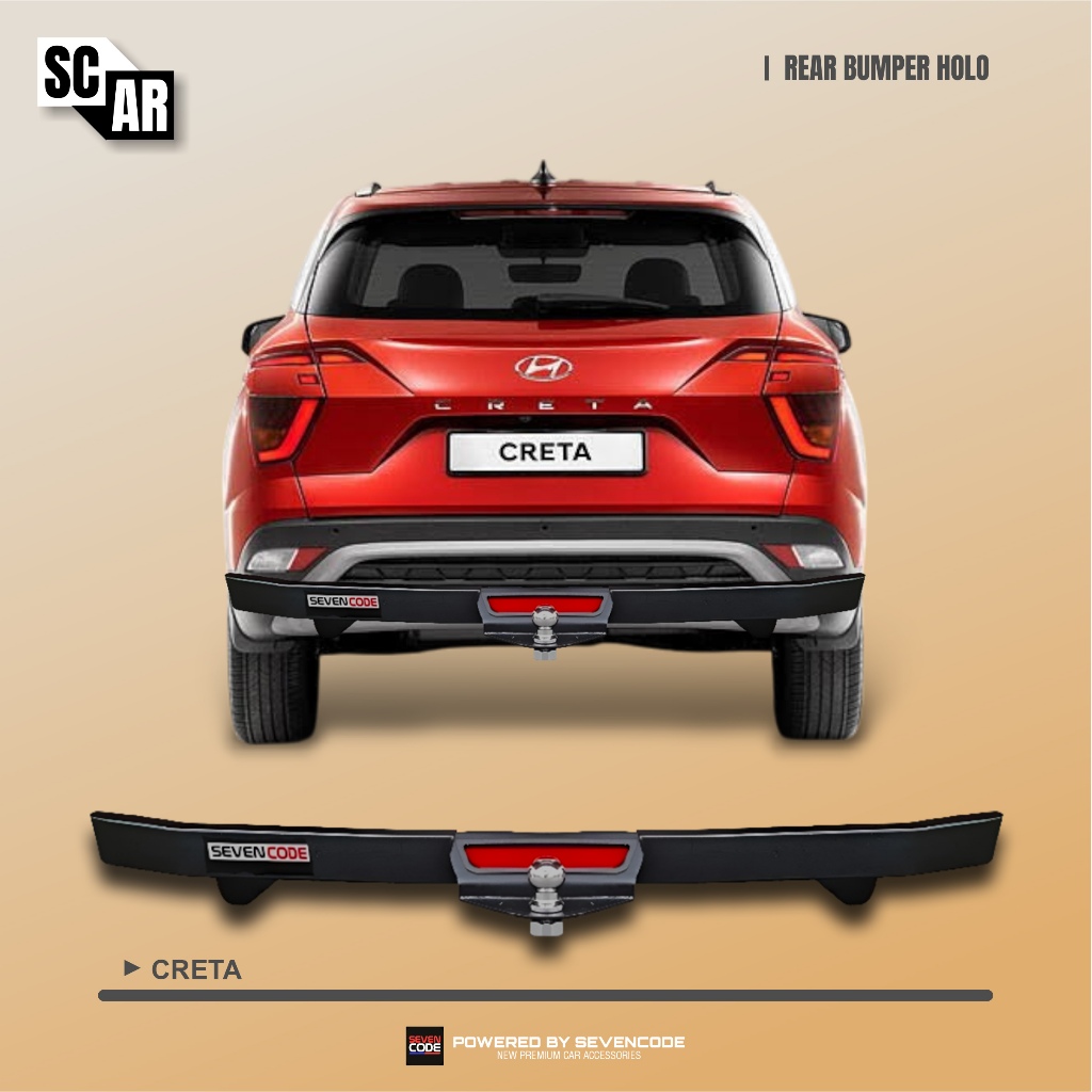 Jual Sevencode - Rear Bumper guard Towing Holo Sevencode - Hyundai ...