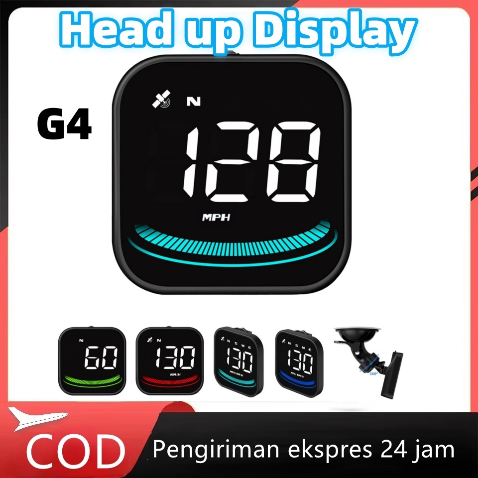 Jual HUD G4 Head Up Display OBD2 With Over Speed Alarm System Time ...