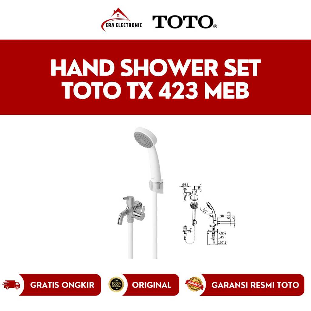 Jual TOTO Hand Shower Set With Sink Tap TX423MEB | SET Shower dan Keran ...