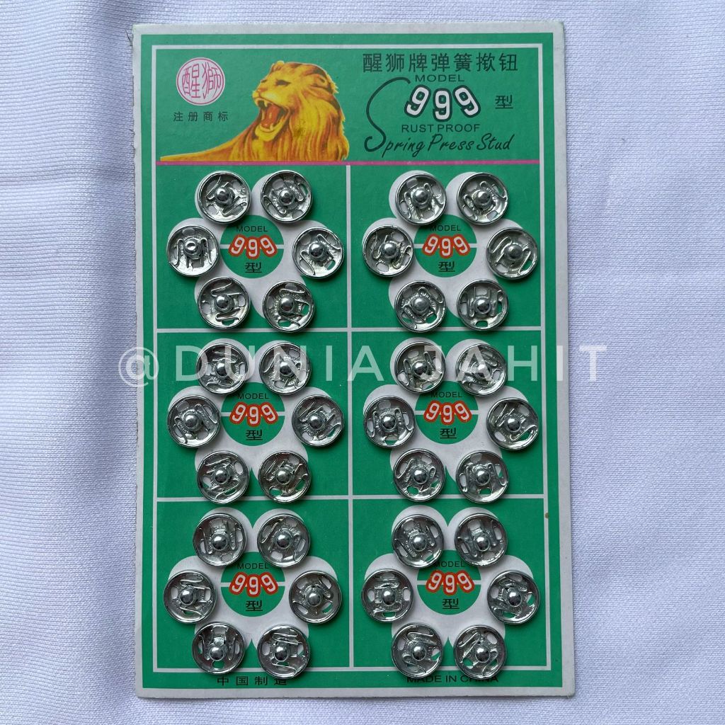 Jual Kancing Jepret 999 1cm / Kancing Cetet / Kancing Cetis per Lembar ...
