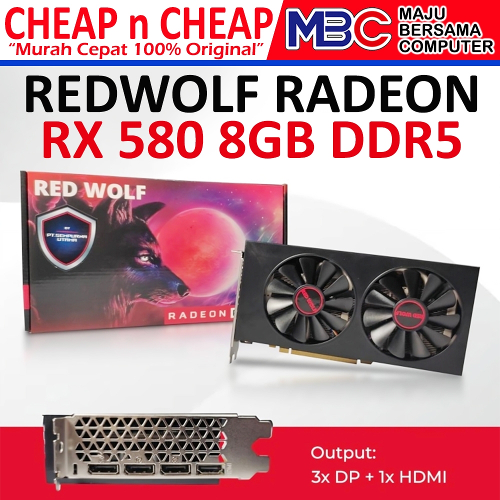Jual Red Wolf Radeon RX580 8GB DDR5 256BIT - VGA Card Red Wolf 8GB RX ...