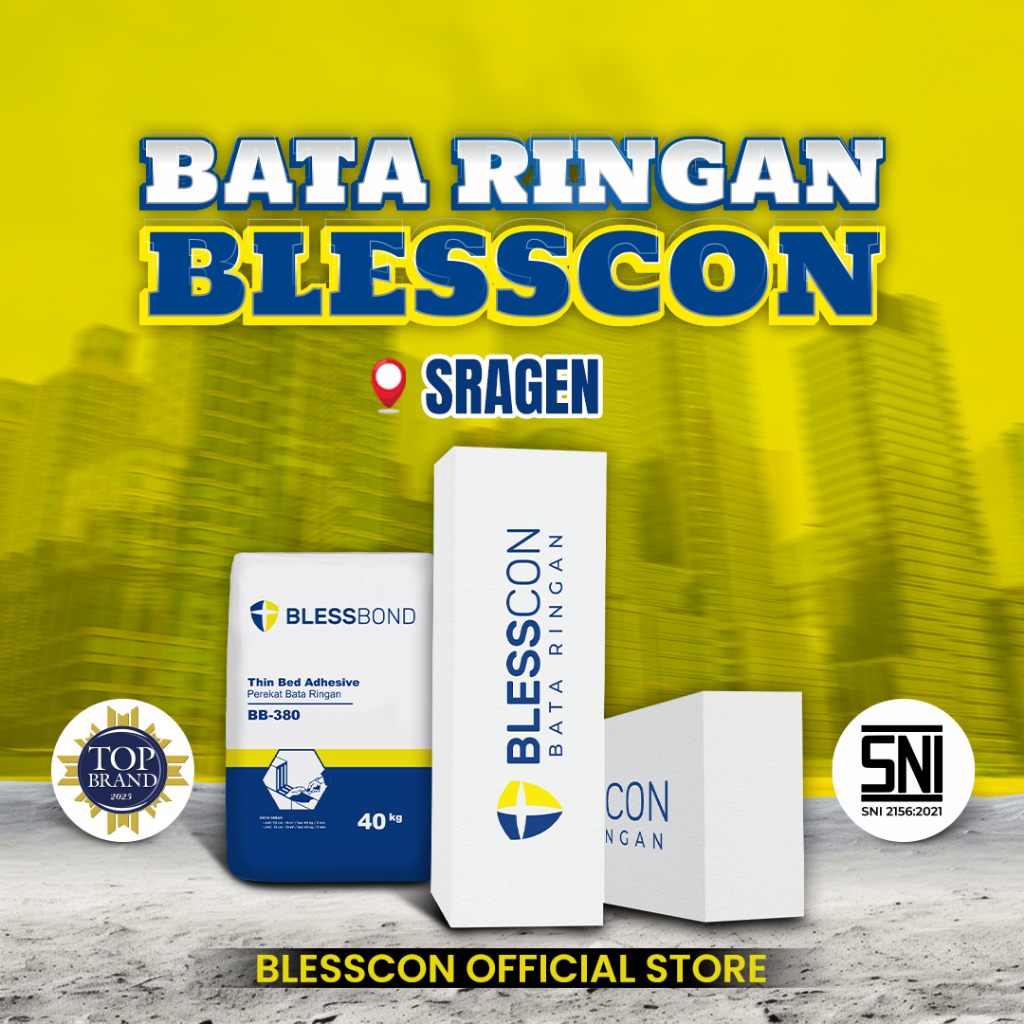 Jual Bata Ringan/ Hebel Blesscon SNI Free Semen Perekat 1 DO - SRAGEN ...