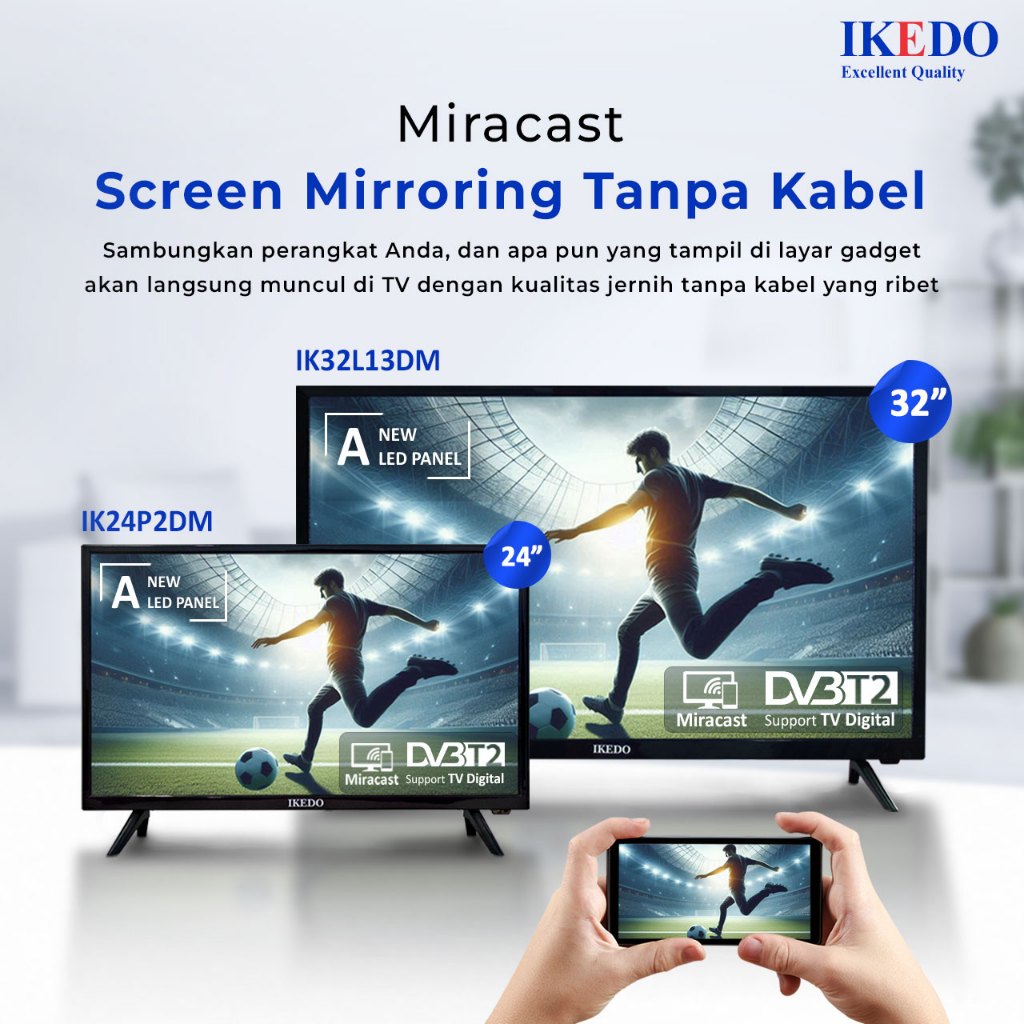 Jual IKEDO LED TV Digital Miracast 24 inch Grade A Panel Full HD ...