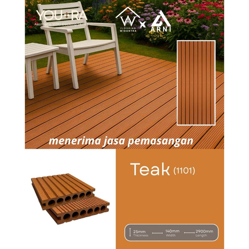 Jual WPC DECKING YOURA MOTIF KAYU TEBAL 25mm | Shopee Indonesia