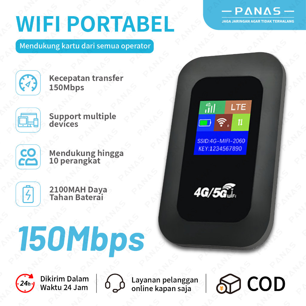 Jual PANAS MIFI MODEM WIFI 4G/5G All Operator USB 150Mbps WiFi portabel ...