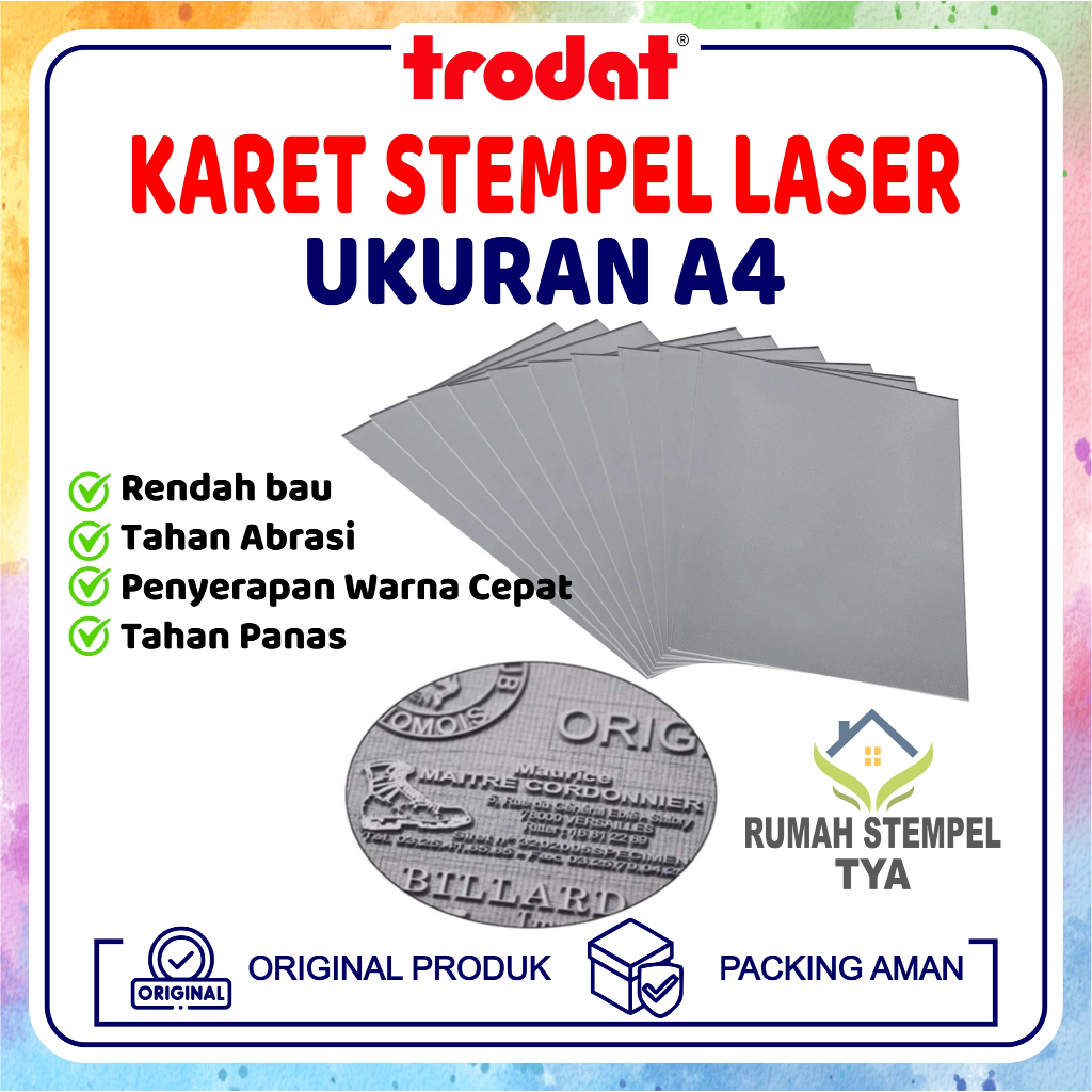 Jual KARET STEMPEL LASER, RUBBER STAMP, KARET LASER UKURAN A4, KHUSUS ...