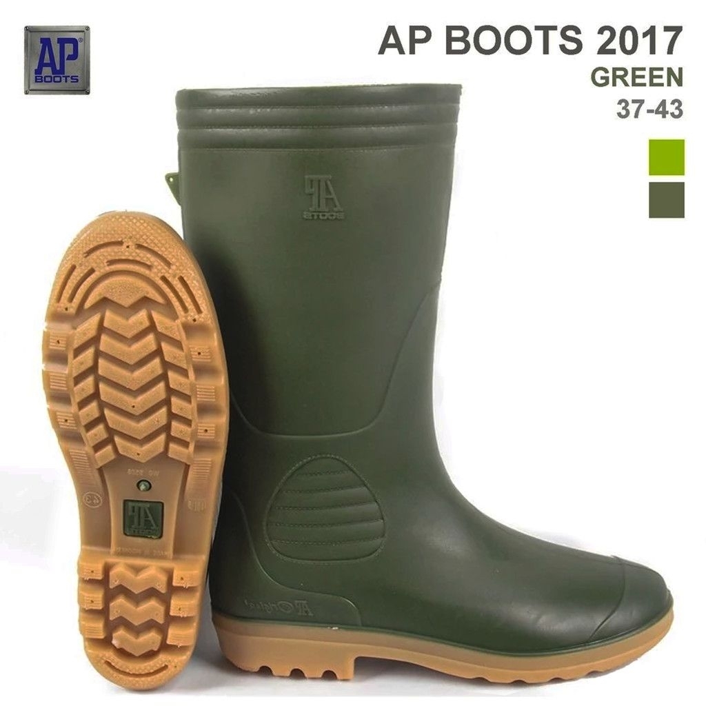 Jual AP Boots Hijau Sepatu Boot Kerja Karet Hijau Tinggi Boots Aman ...