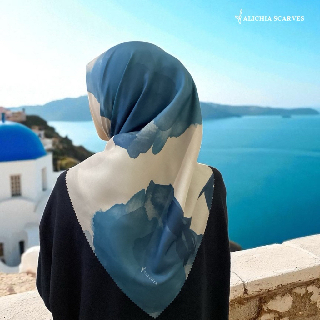 Jual Alichia Hijab Kerudung Segi Empat Motif Abstract | Shopee Indonesia
