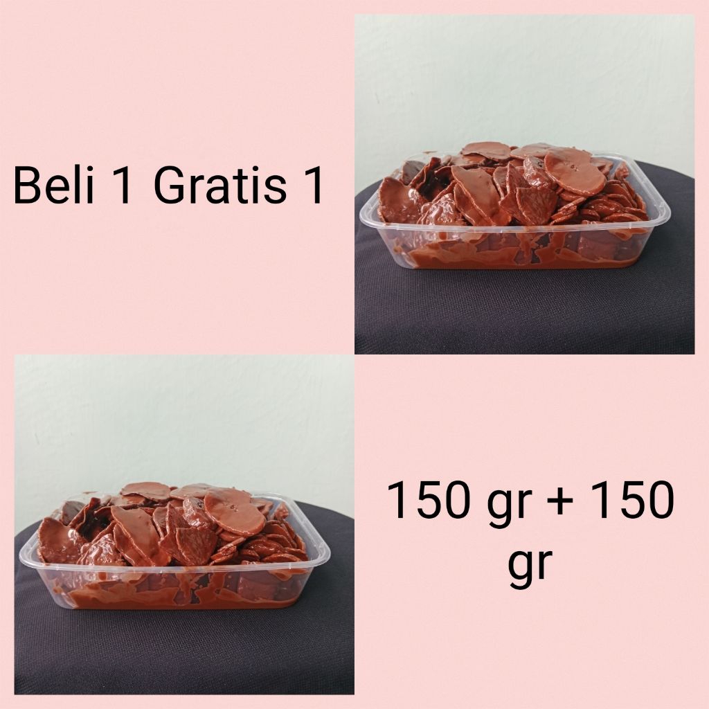 Jual (BELI 1 GRATIS 1) Keripik Pisang Coklat Lumer Box 500 ml Ewok ...