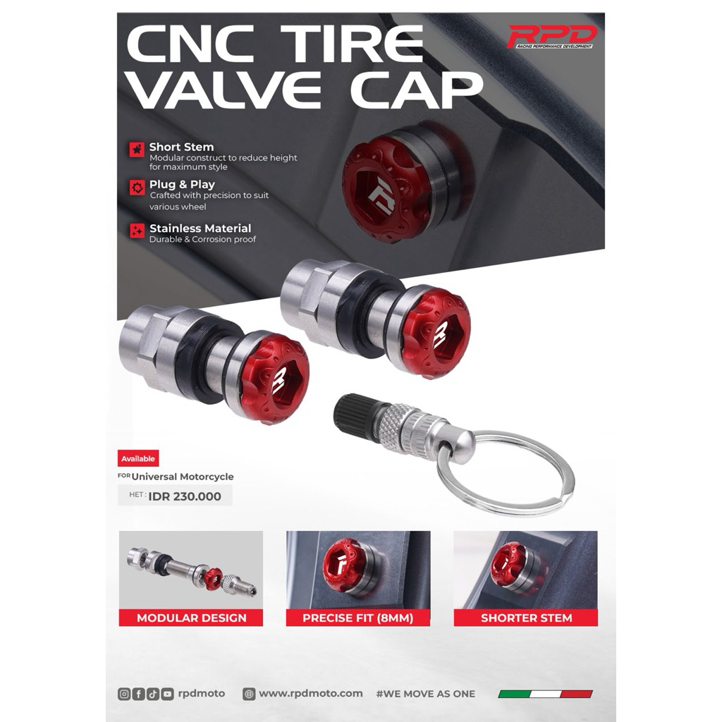 Jual PENTIL BAN MOTOR TUBELESS TUBELLES RPD CNC ALUMUNIUM ANODIZE M8 ...