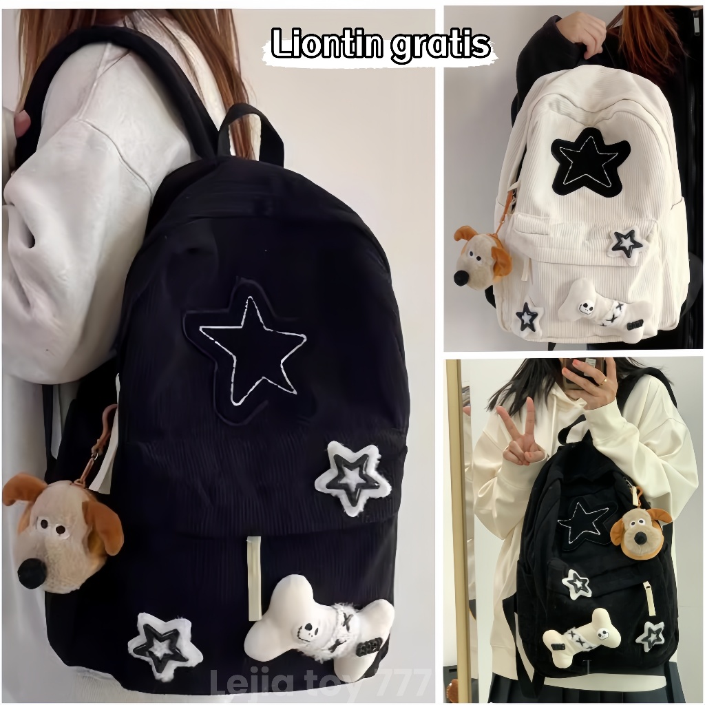 Jual [READY ]Tas Sekolah Bintang Lucu/Tas ransel laptop Besar/Tas ...