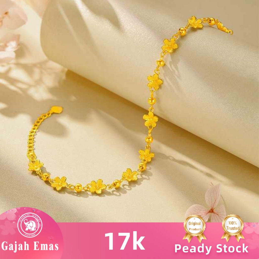 Jual Gelang Emas Bunga Mode Trendi Gold 17K-3.43gr | Shopee Indonesia