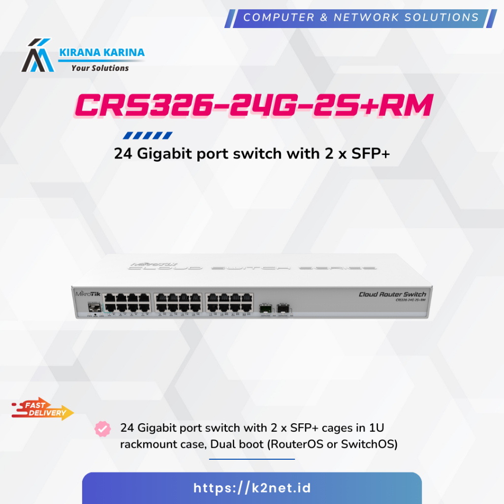 Jual Mikrotik CRS326-24G-2S+RM | CRS 326 24G 2S+RM | Shopee Indonesia