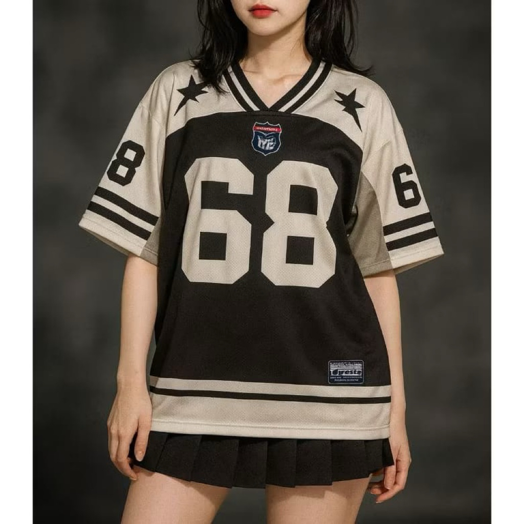 Jual TheGirlHouse - KAOS JERSEY OVERSIZE RETRO BOXY SHIRT | Shopee ...