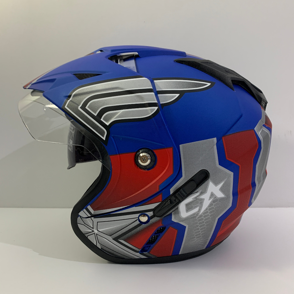Jual Helm CRX Arrow-2 (Two) Captain Biru Doff - ORI Double Visor Helem ...