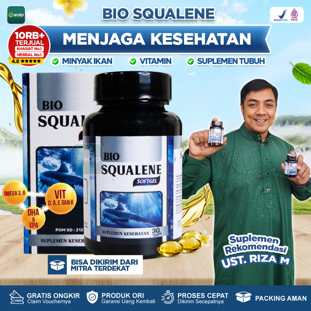 Jual Bio Squalene Softgel Bantu Jaga Kesehatan Tubuh Minyak Hati Ikan ...