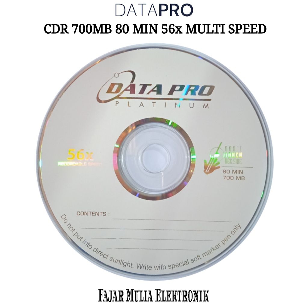 Jual CD-R Data Pro Platinum CDR 700MB 80min 56x Multi Speed ( CD Kosong ...
