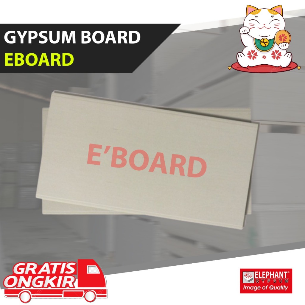 Jual Papan Gypsum Eboard 9mm 1200x2400 | Gipsum Eboard Tebal 9mm ...