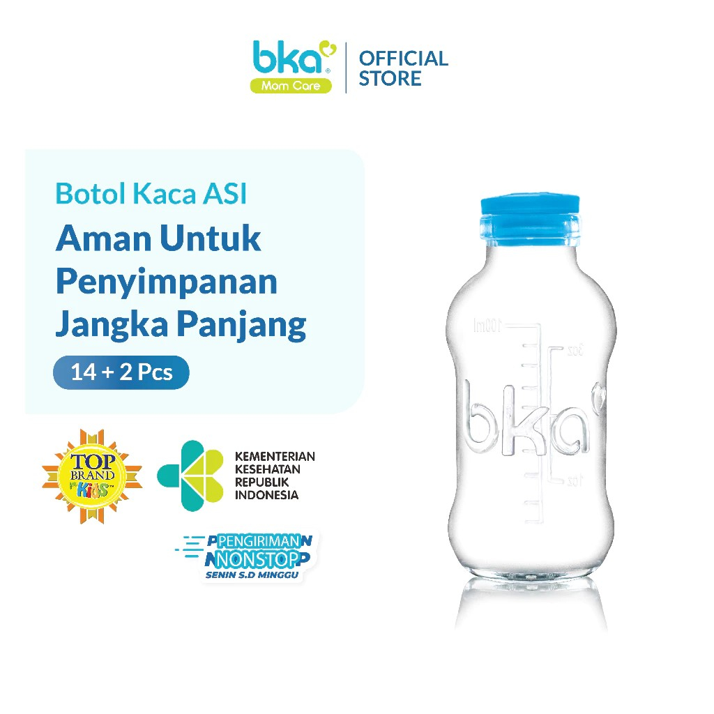 Jual BKA Botol Kaca ASI BPA FreeBKA isi 14 [Free 2 Pcs] - Tempat Simpan ...