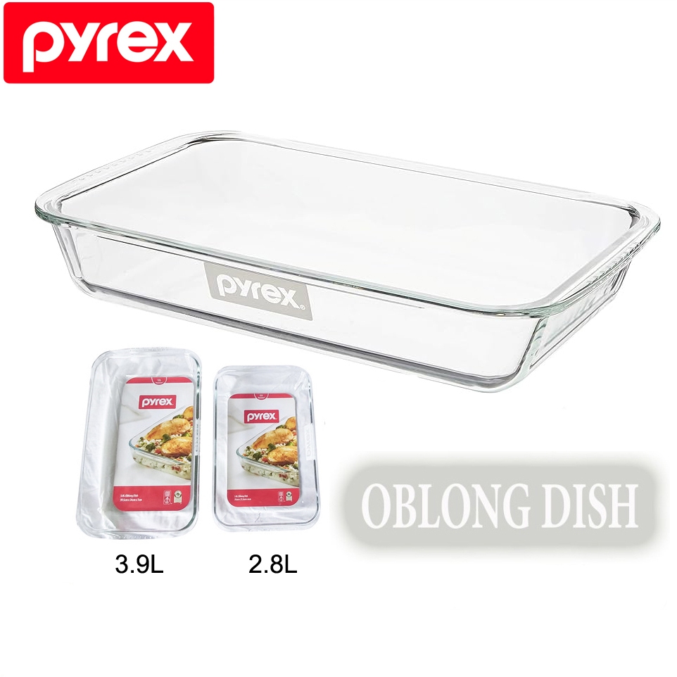 Jual Pyrex Oblong Dish Wadah Kaca Loyang Saji Tahan Panas ORI | Shopee ...