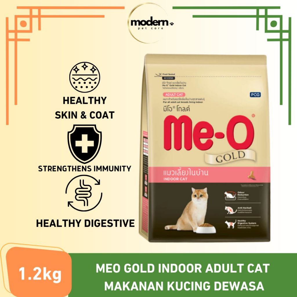 Jual Meo Gold Indoor Adult Cat Makanan Kucing Dewasa Freshpack 1.2kg ...
