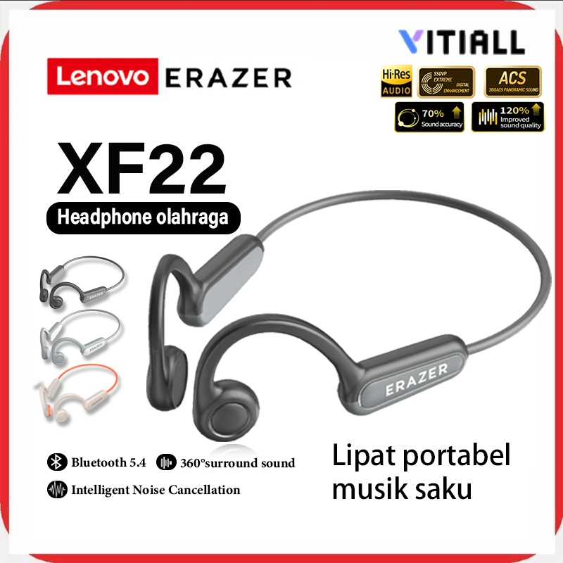 Jual Lenovo ERAZER XF22 Headset Open Ear Bone Conduction TWS Headphone ...
