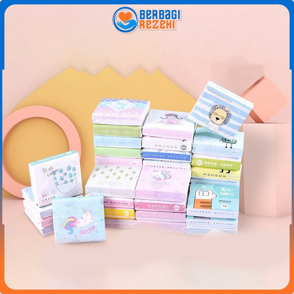 Jual Facial Tissue Paper Printing Mini Portabel Karakter Lucu 120 ...