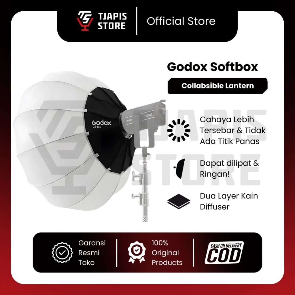 Jual GODOX COLLAPSIBLE LANTERN SOFTBOX REFLECTOR UMBRELLA 65CM 85CM ...