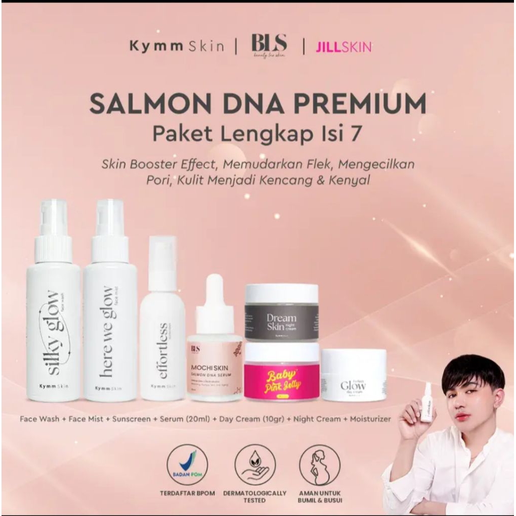 Jual KYMM SKIN PAKET LENGKAP SALMON DNA PREMIUM WHITENING 7 PCS ...