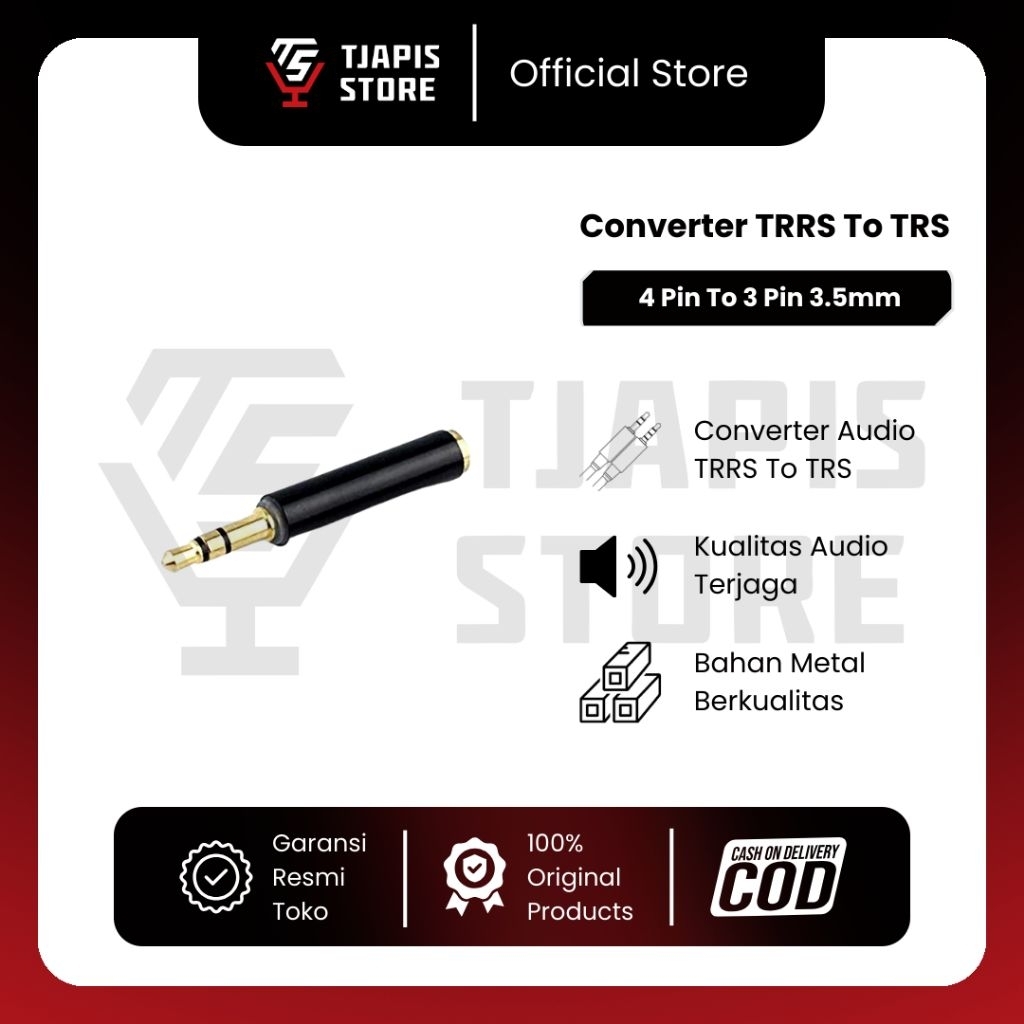 Jual CONVERTER TRRS TO TRS 4 PIN TO 3 PIN 3.5MM | Shopee Indonesia