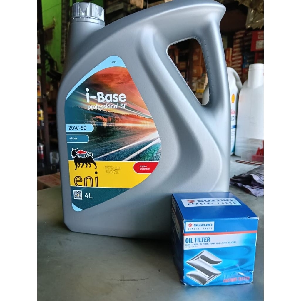 Jual PAKET GANTI OLI ENI / AGIP SAE 20W-50 4L + FILTER OLI APV ERTIGA ...