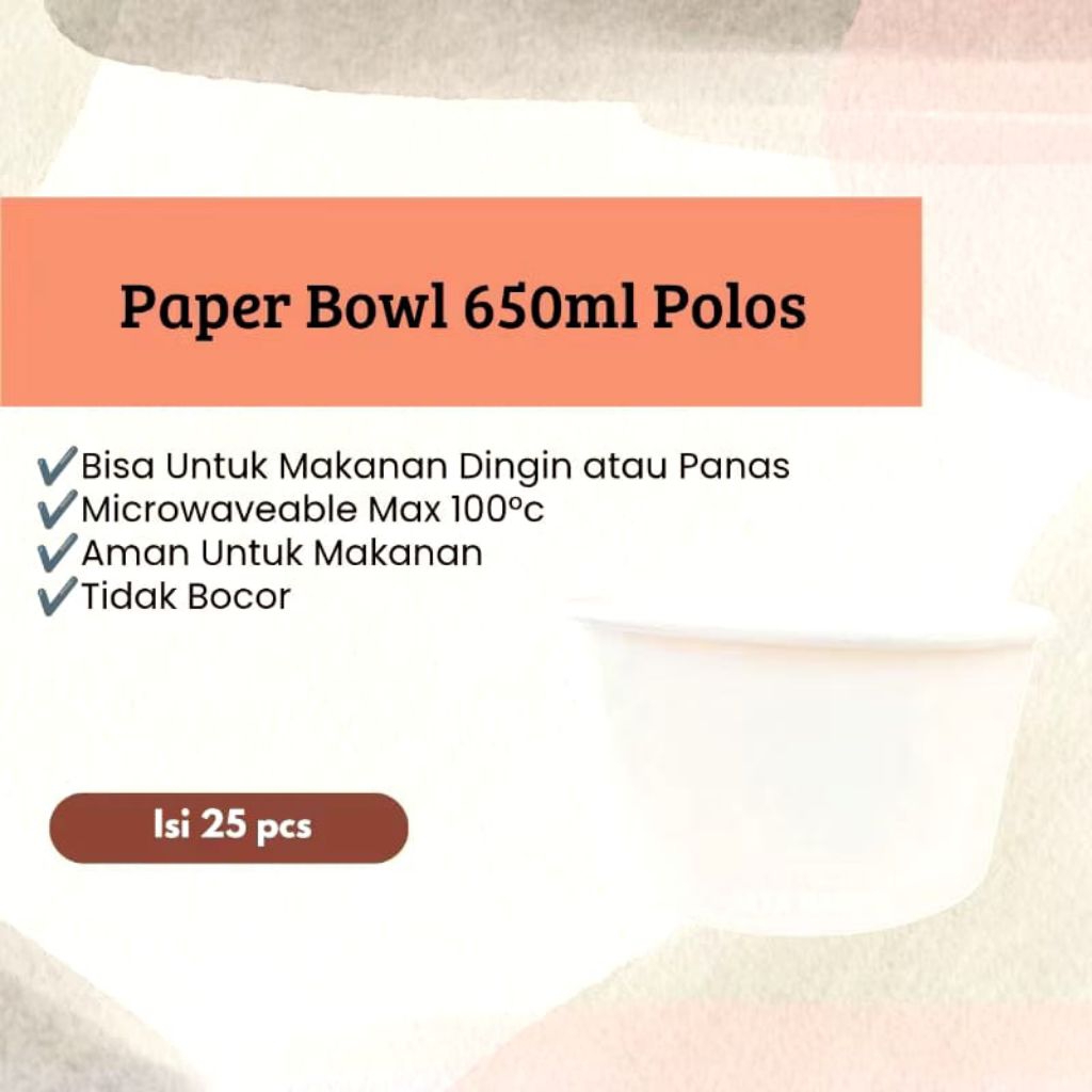 Jual PAPER BOWL PUTIH/SOUP, UKURAN 650ML, 1 PACK ISI 25PCS. | Shopee ...