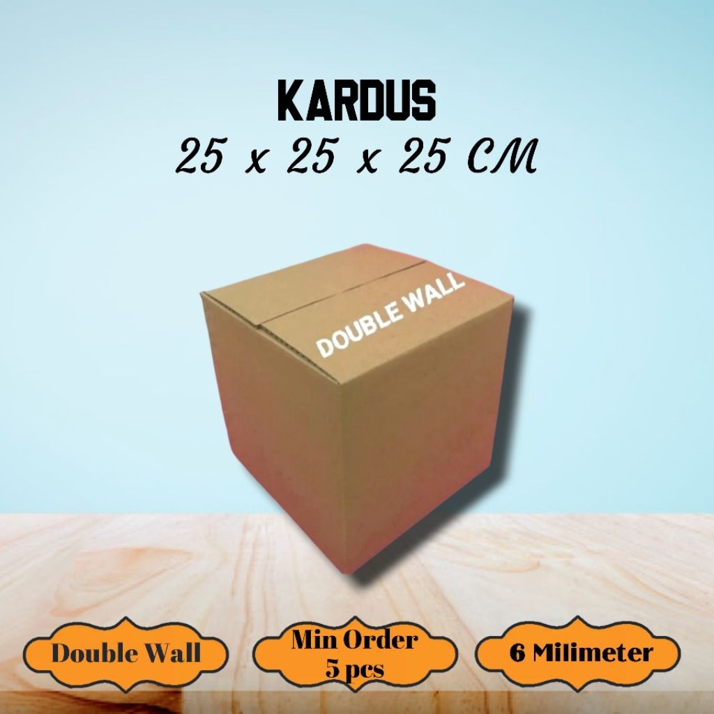 Jual Kardus Double Wall Ukuran 25x25x25 CM Box untuk packing DW ...