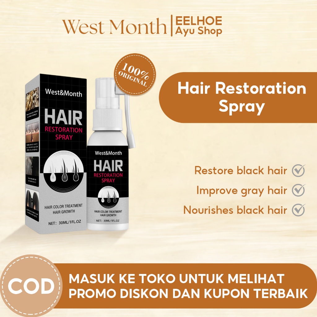 Jual WEST MONTH Hair Restoration Spray Semprotan Perawatan Rambut Putih ...