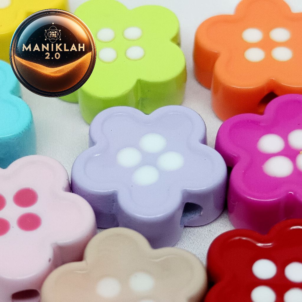 Jual Manik WARNA SOLID Model Kancing Bentuk Love ( MH1505 ), Bunga ...