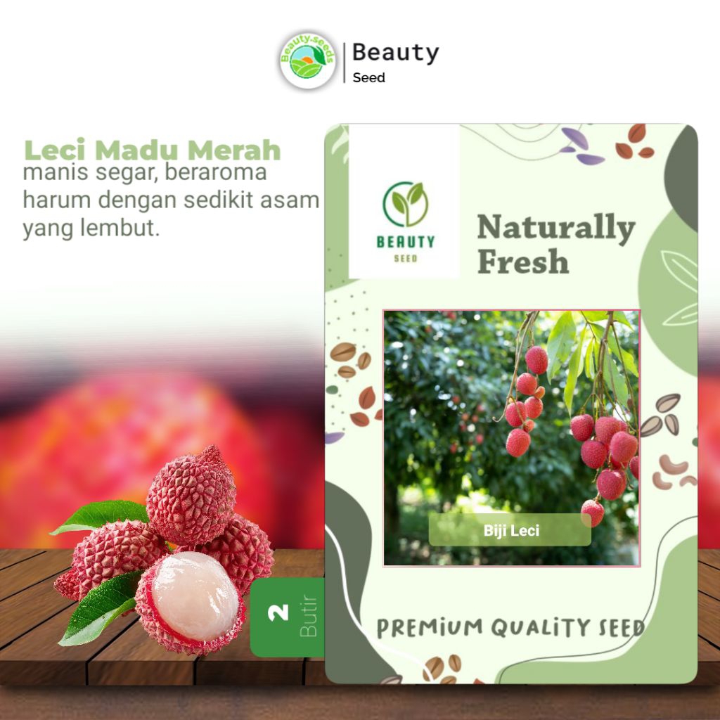Jual Benih Biji Bibit Unggul Leci Madu Merah - 2 Butir Biji Leci Madu ...