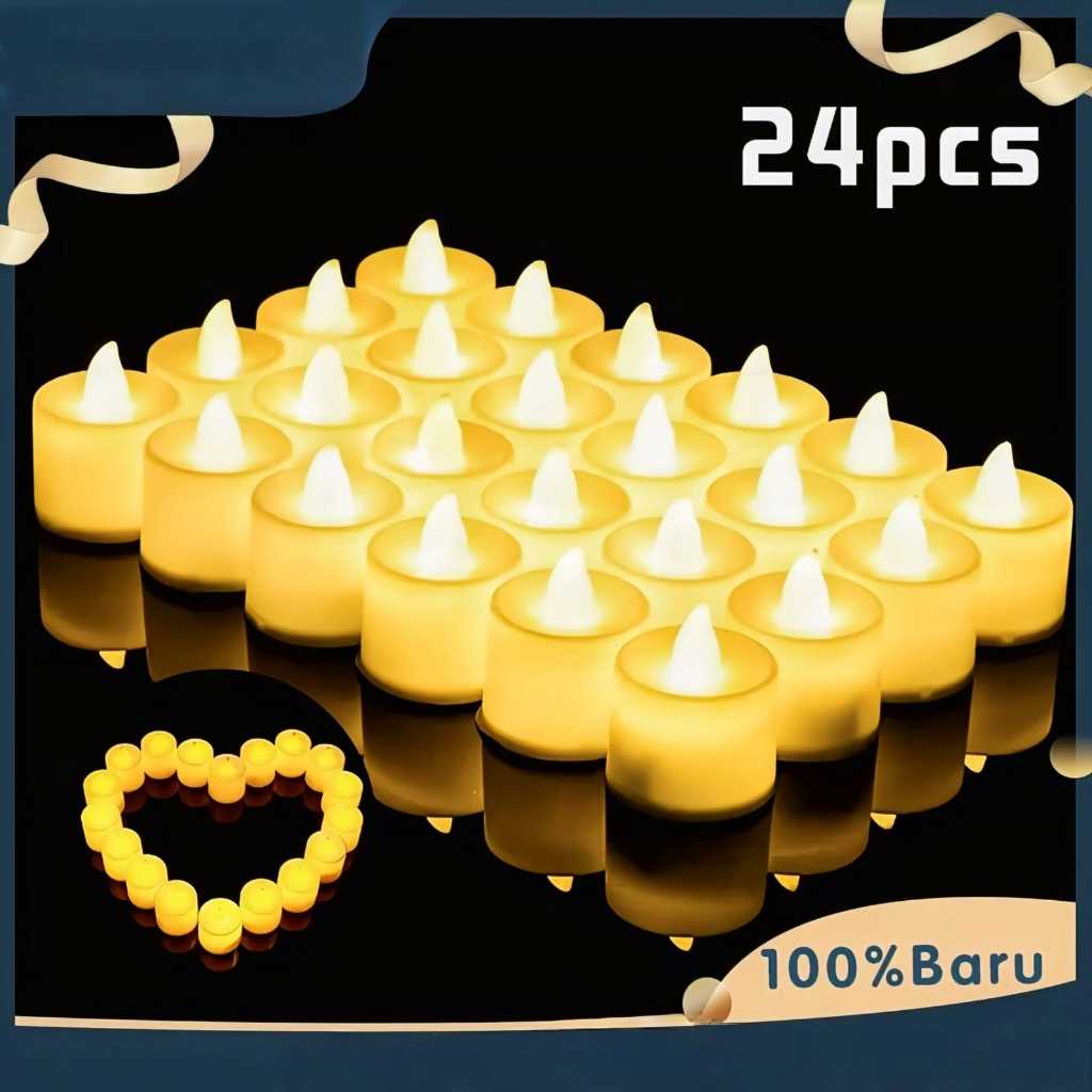 Jual (24 pcs ) Lilin Elektrik/ Lilin Bulat Led/ Lampu Lilin Dekorasi ...