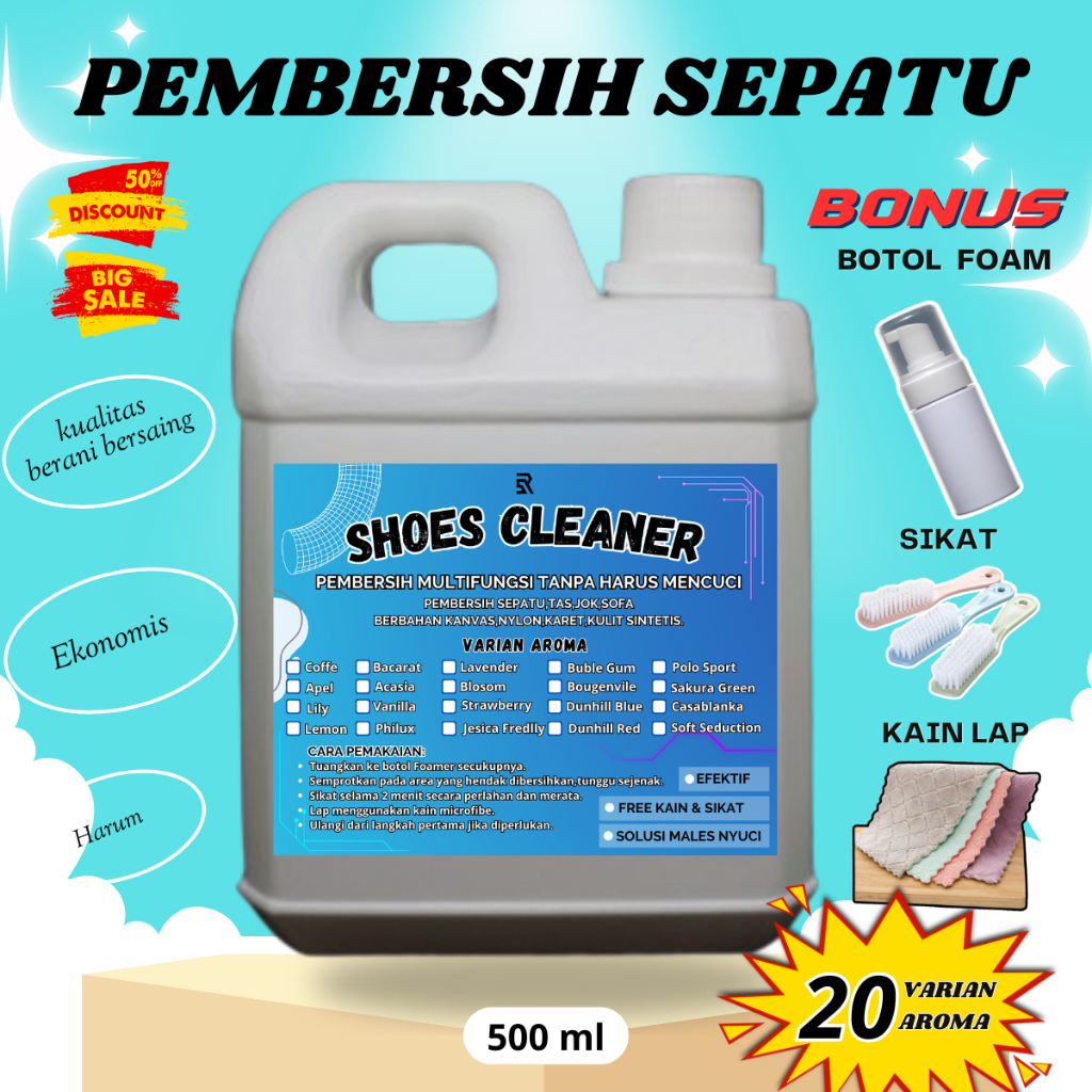 Jual Pembersih Sepatu Pembersih Multifungsi Shoes Cleaner 500ml ...