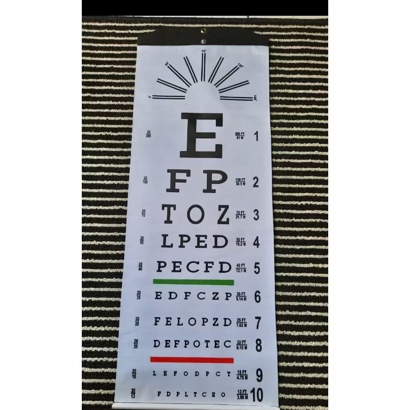 Jual snellen/optotife/teskar cek periksa mata jarak 6 meter | Shopee ...