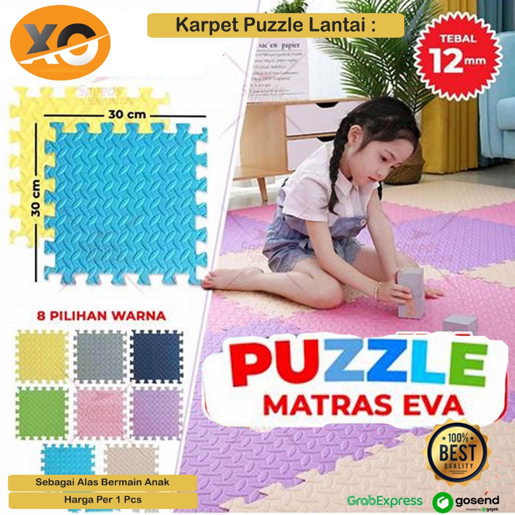 Jual Matras Puzzle Evamat 30x30 Lantai Satuan Karpet Alas Bermain Anak ...