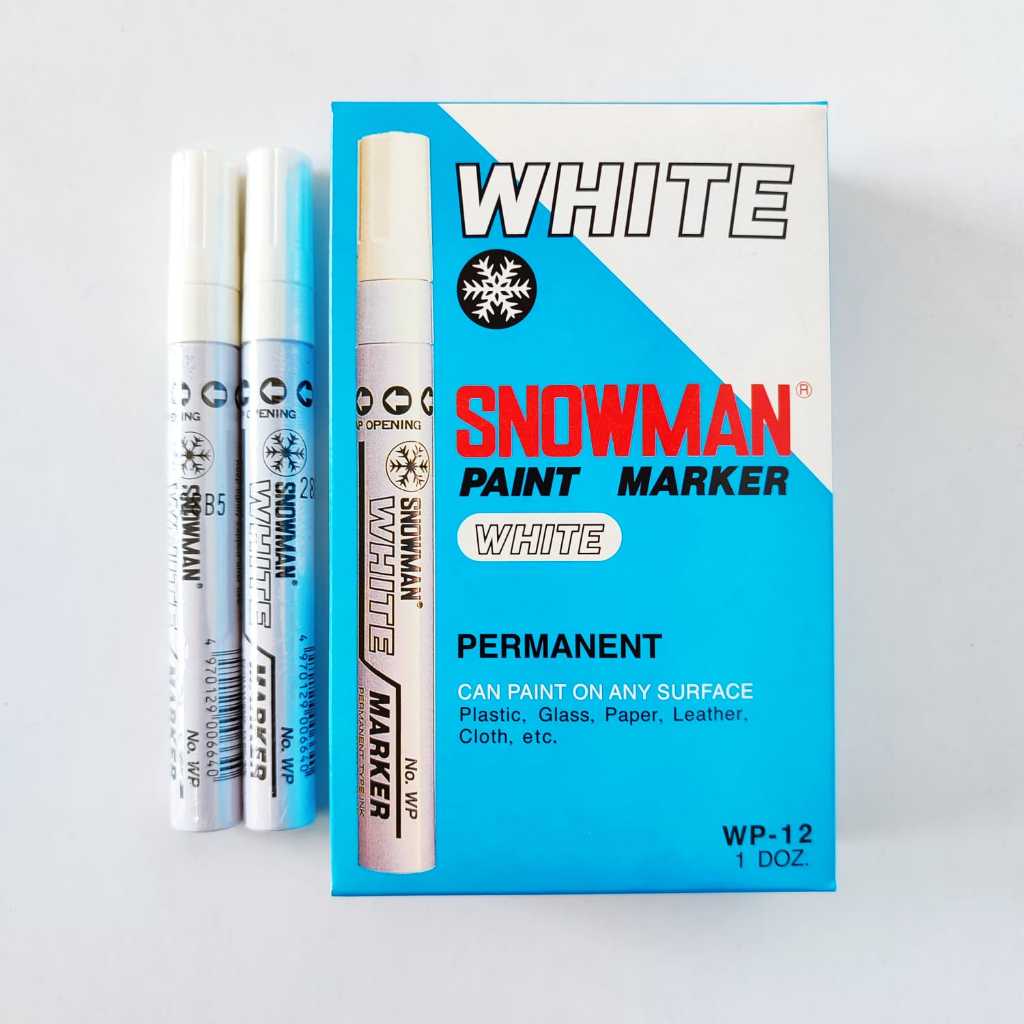 Jual Spidol Cat Putih Permanent Snowman WP-12 White Paint Marker ...