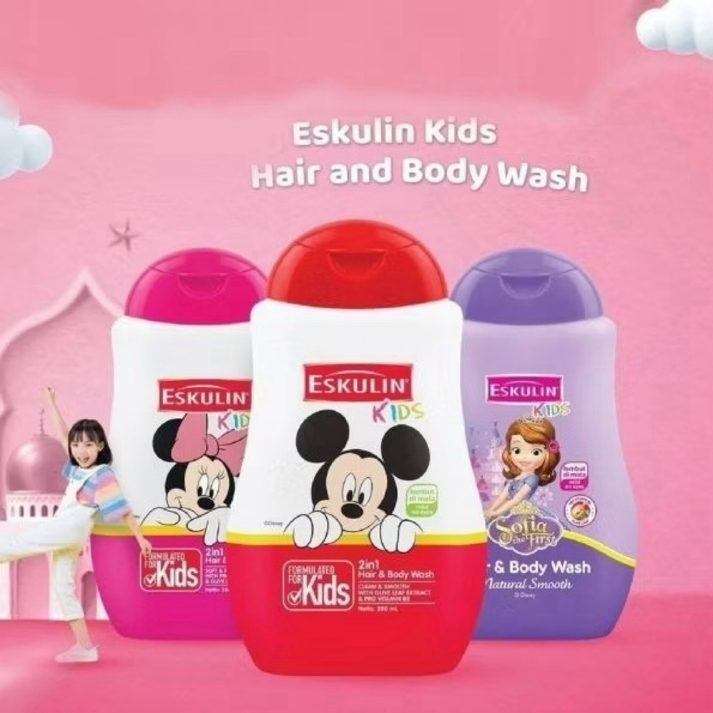 Jual Eskulin Kids Hair & Body Wash 280ml | Merah Jingga Official ...