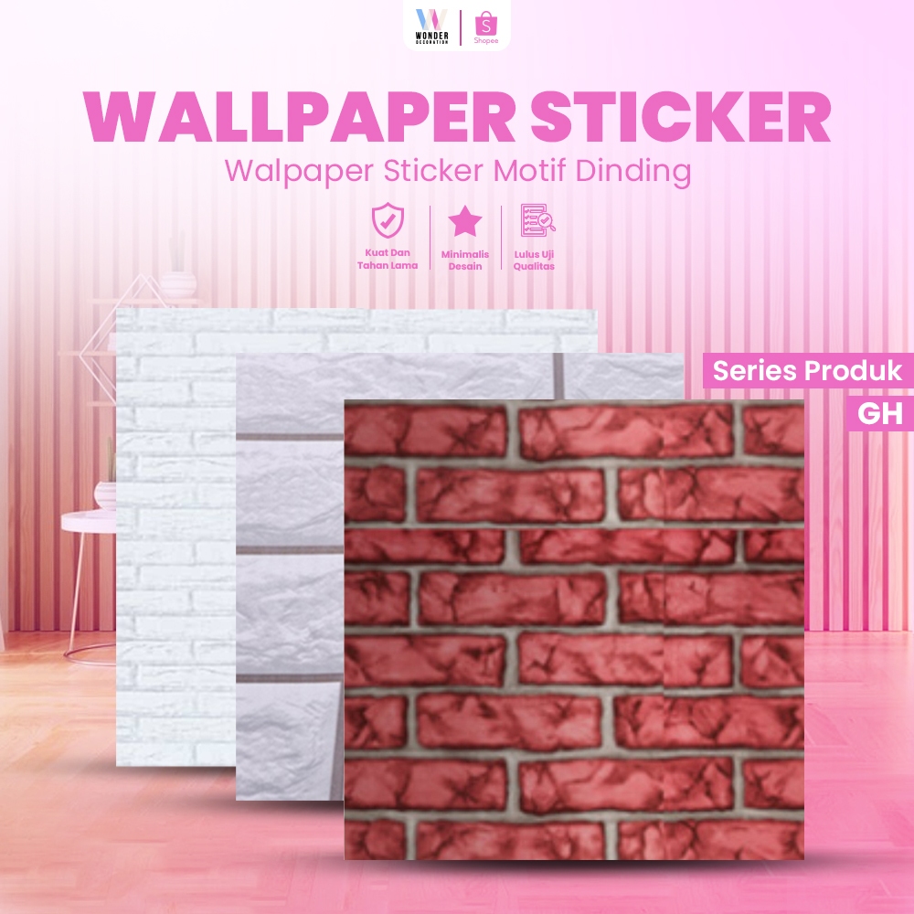 Jual Wallpaper Stiker Dinding Motif Bata Sticker Dinding Bahan Premium ...